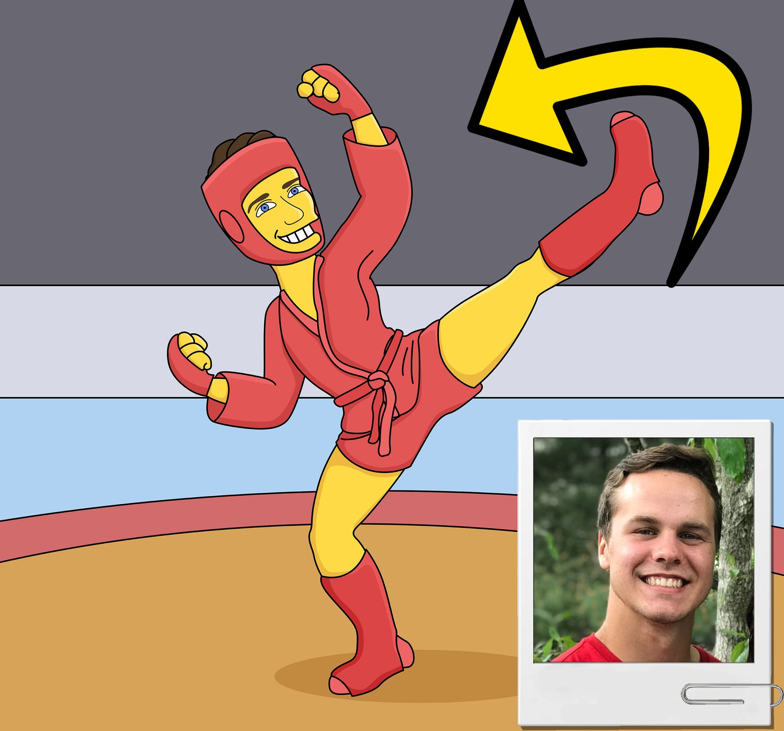 Sambo Gift Custom Portrait From Photo as Yellow Character | Etsy