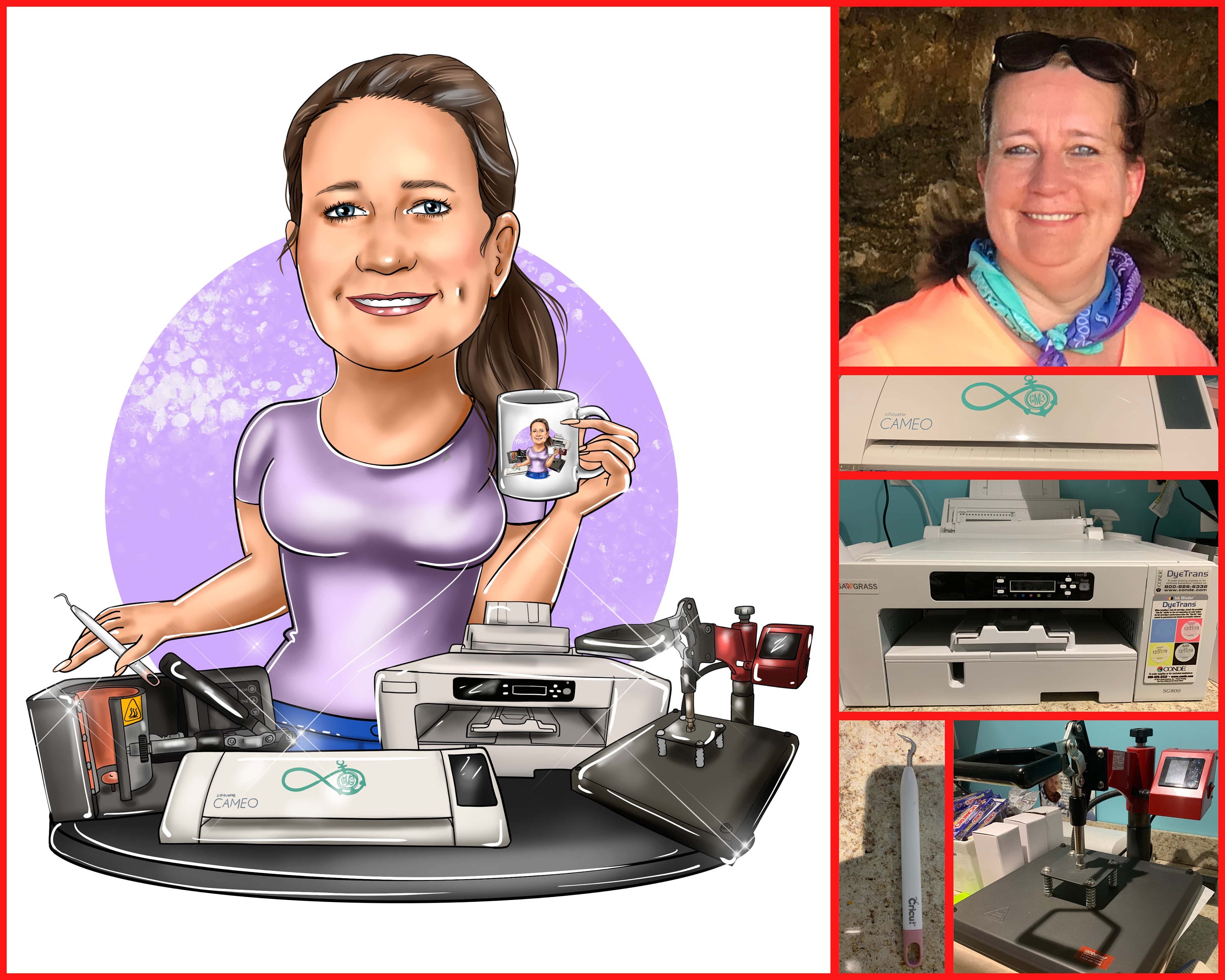 Crafter Logo With Cutting Machine Custom Portrait for Your - Etsy