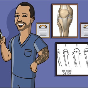 Orthopedic Surgeon Gift - Custom Portrait as Cartoon Character ...