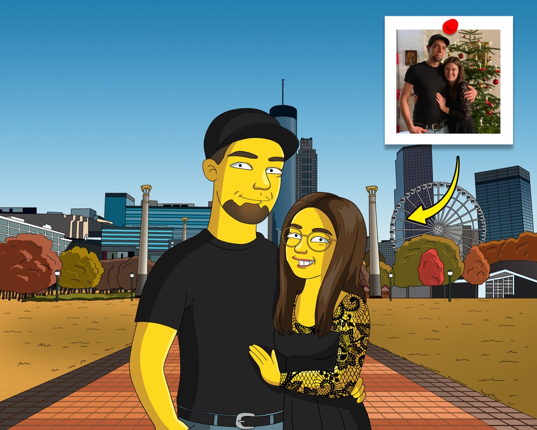 Custom Atlanta Yellow Cartoon Portrait From Photo (digital File) - Etsy