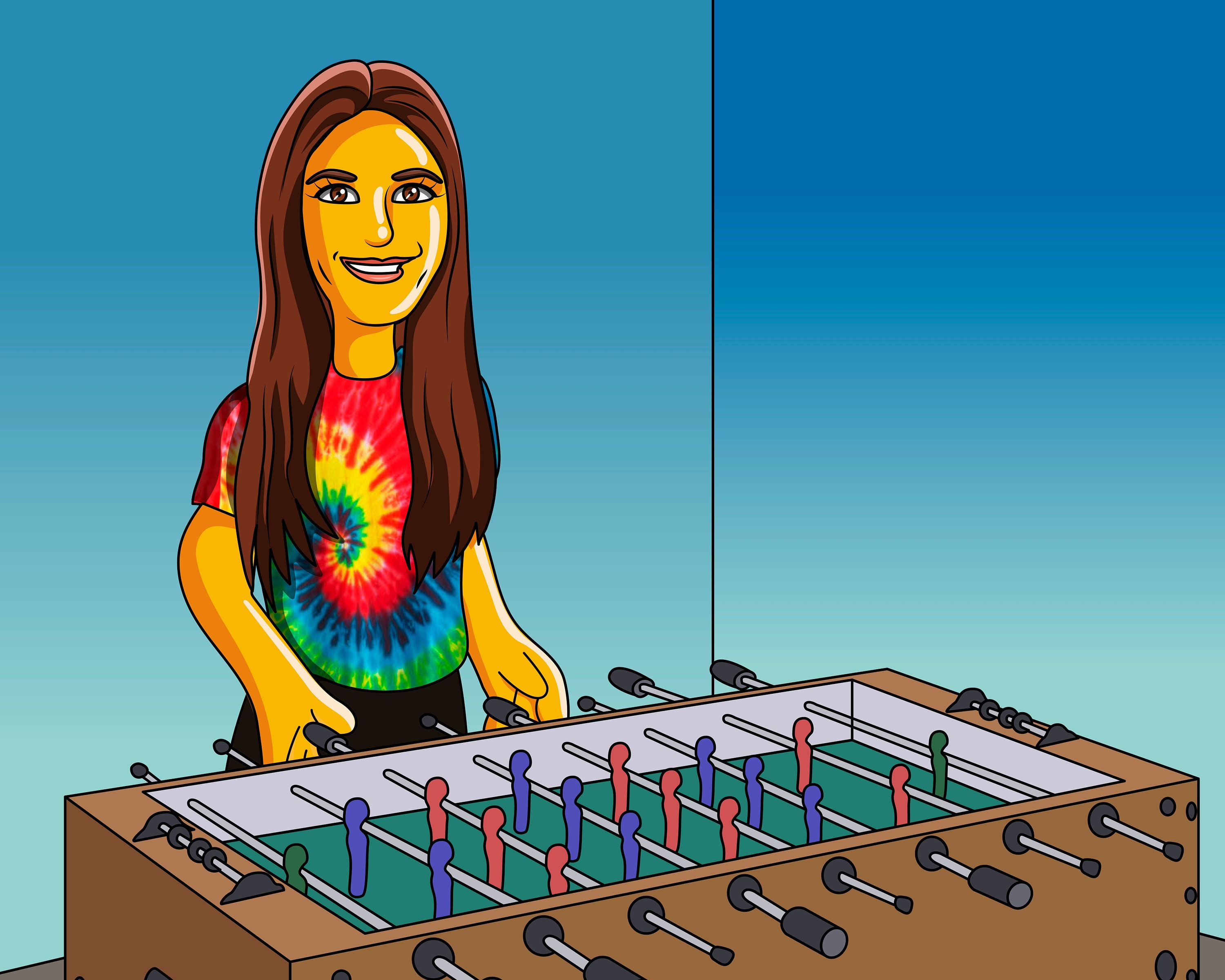 Foosball Player Gift - Custom Portrait From Your Photo / Table Football ...