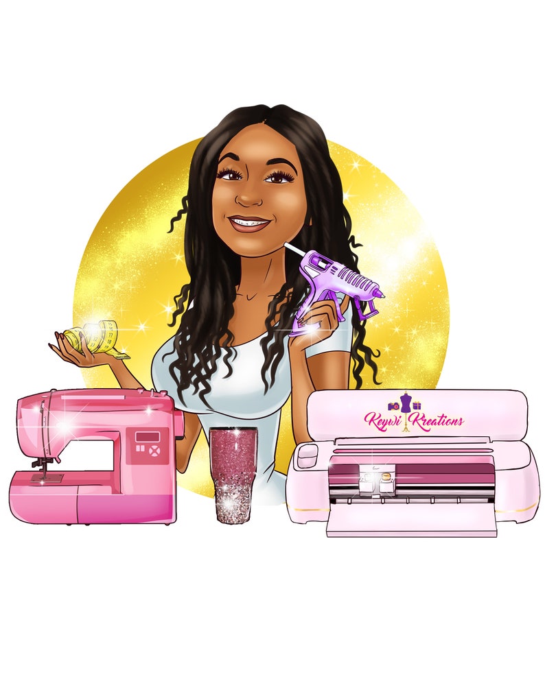 Crafter Logo With Cutting Machine Custom Portrait for Your | Etsy