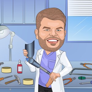 Prosthetist Gift - Custom Caricature Portrait From Your Photo ...