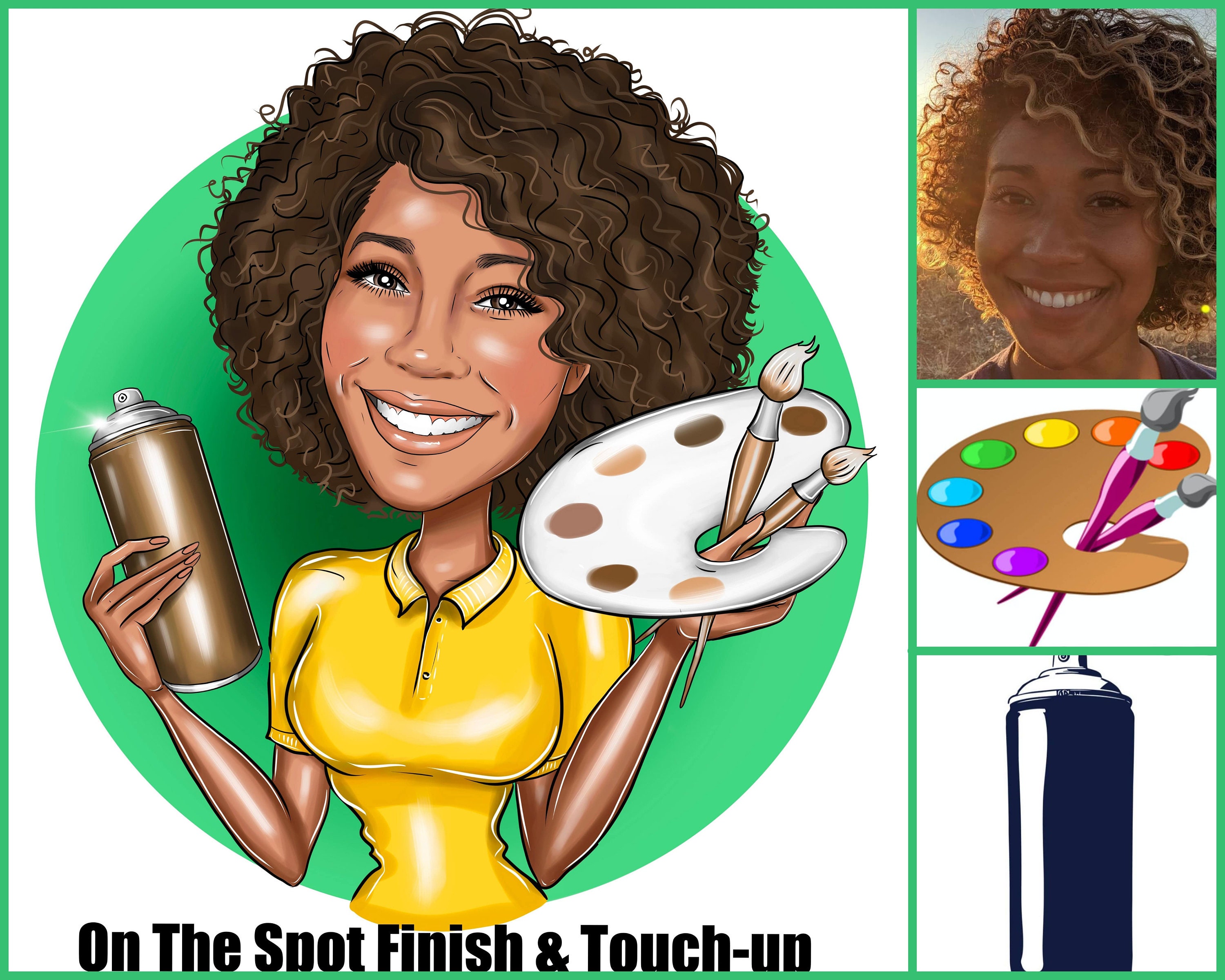 Painter Logo Design Custom Cartoon Portrait for Your - Etsy