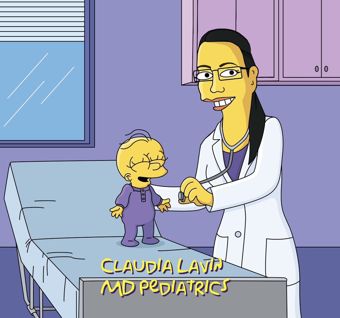 Pediatrician Gift Custom Portrait as Cartoon Character / - Etsy