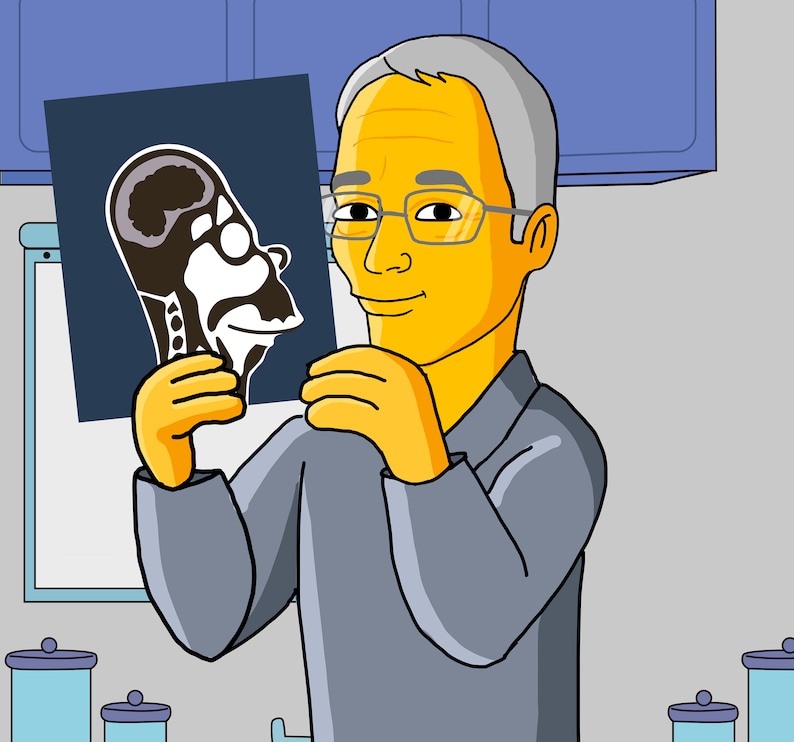 MRI Tech Gift Custom Portrait as Yellow Character | Etsy