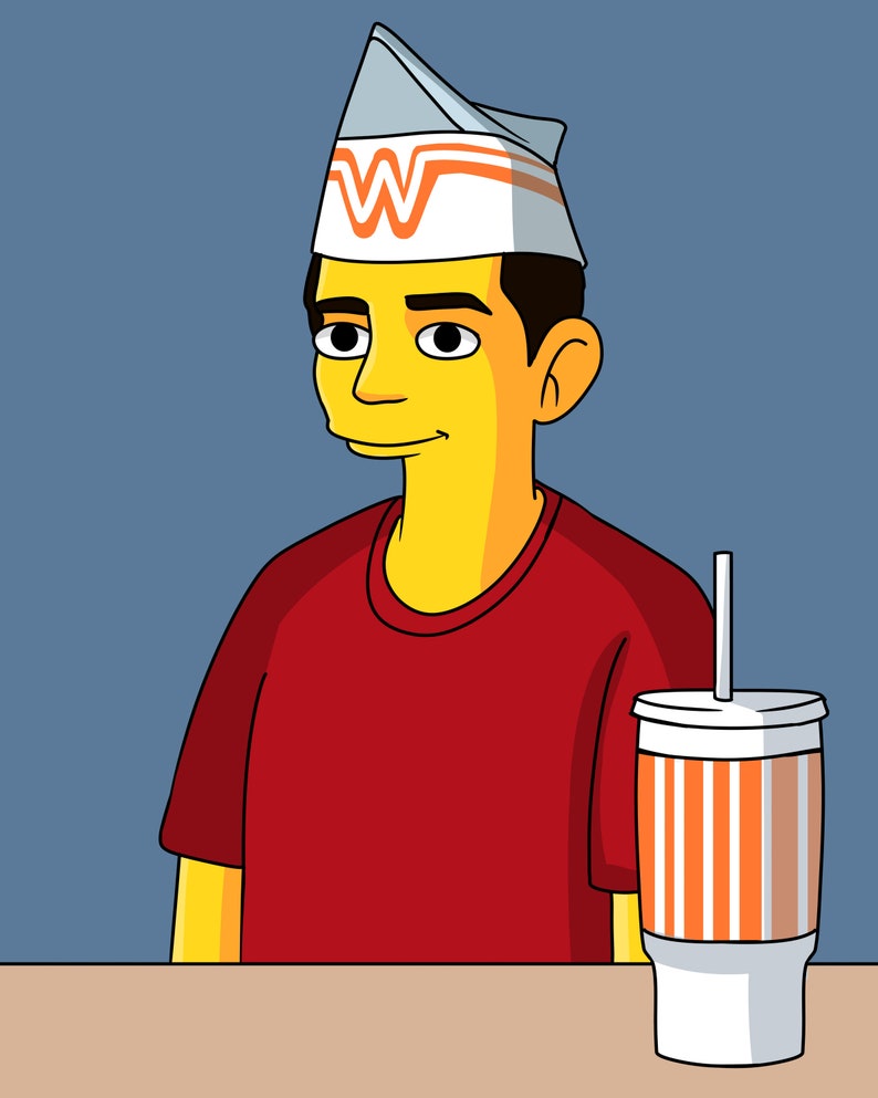 Lunch Lady Gift Custom Portrait as Cartoon Character / | Etsy