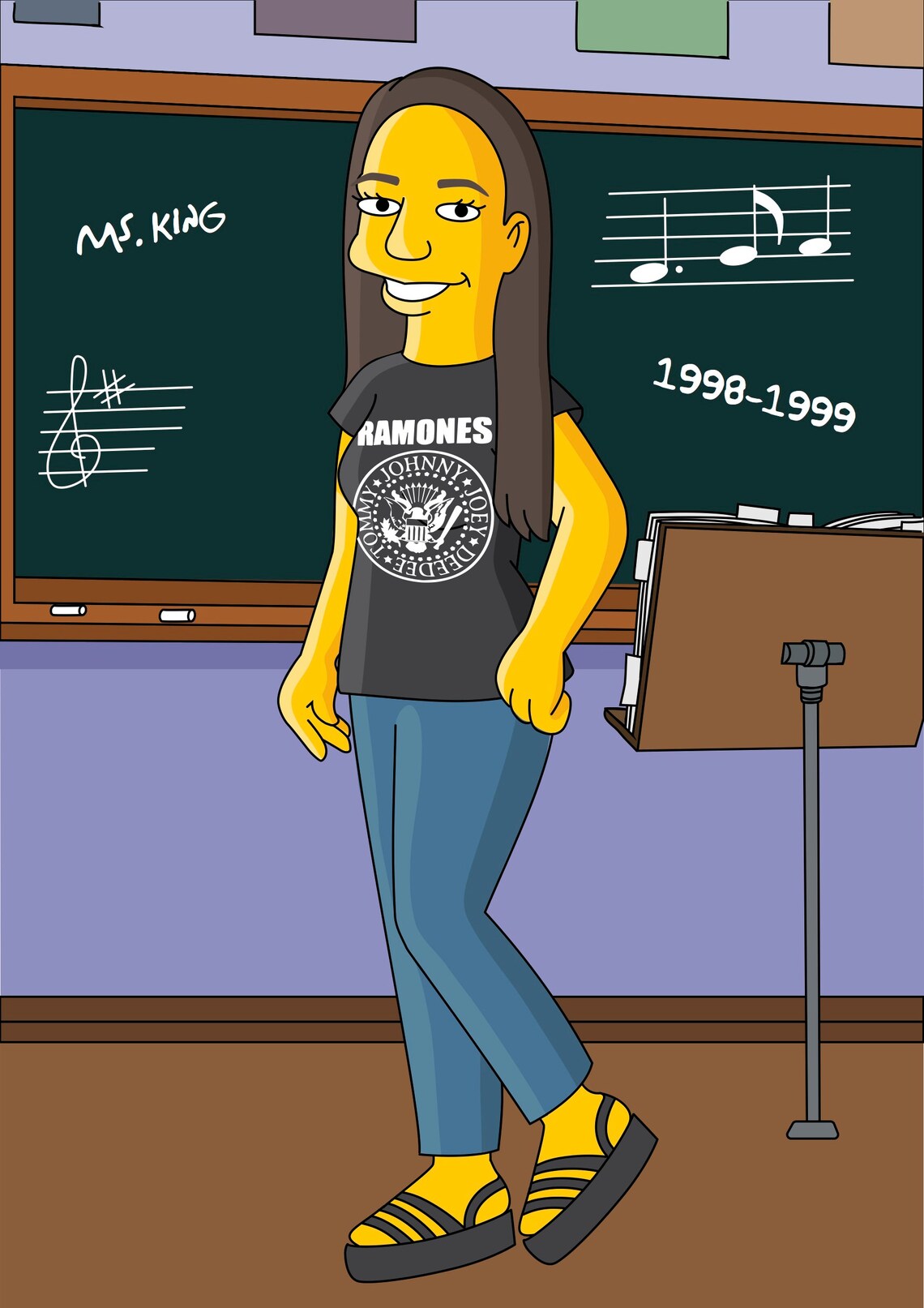 Music Teacher Gift Custom Portrait from Photo as Yellow | Etsy