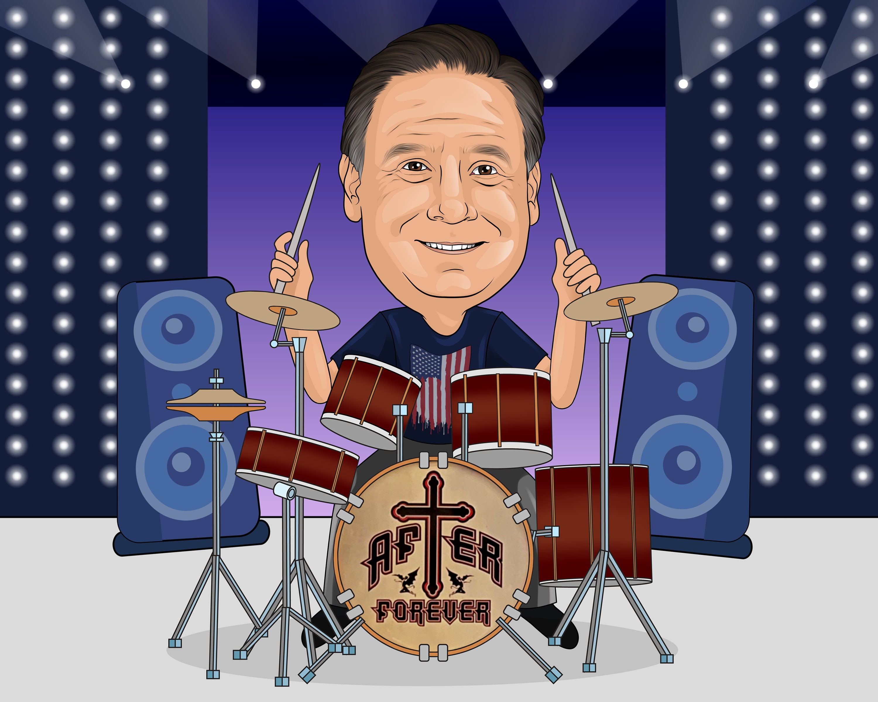 Percussionist Gift - Custom Cartoon Portrait / Percussion Gift - Etsy