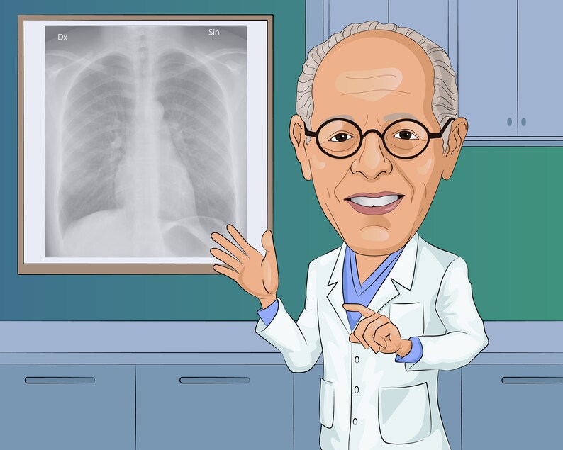Pulmonologist Gift - Custom Caricature From Photo, Pulmonology Gift ...