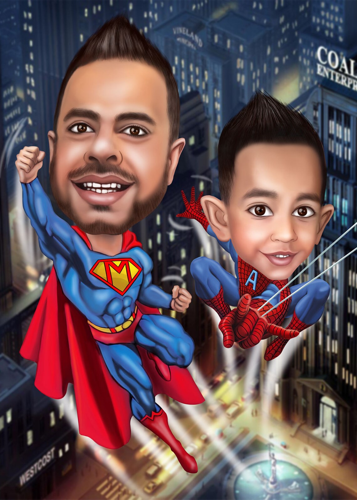 Super Dad - Father's Day Cartoon Caricature Portrait From Your Photo ...