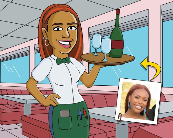 Funny Waitress Cartoon