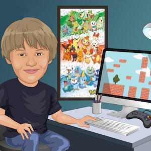 Game Developer Gift - Caricature From Photo, Game Designer, Game ...