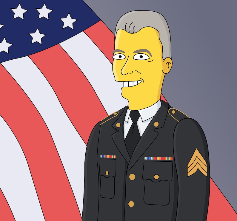 Sergeant Gift Custom Portrait From Photo as Yellow Character - Etsy