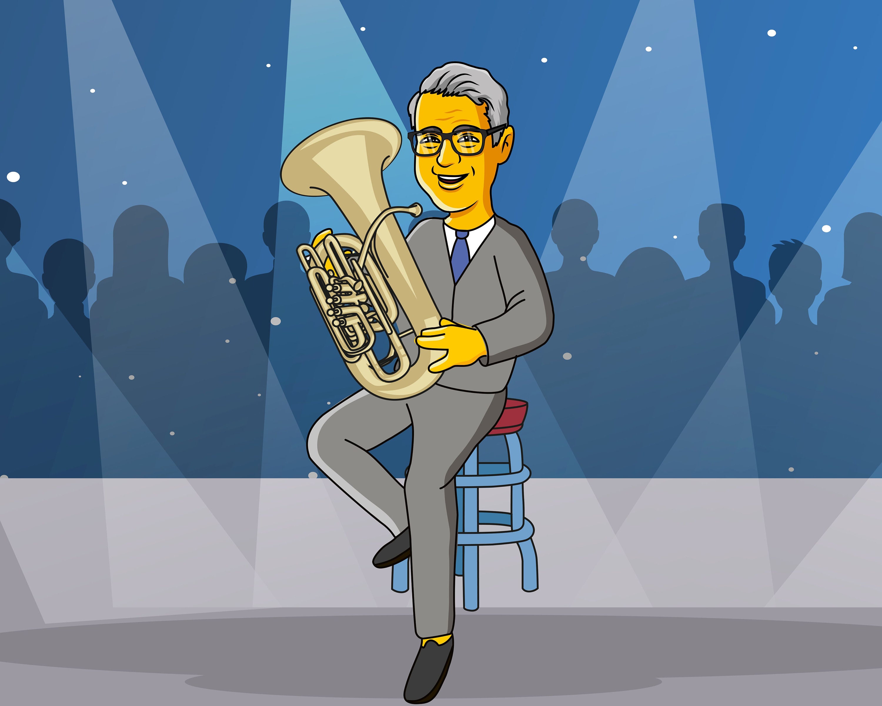Cartoon Tuba Player