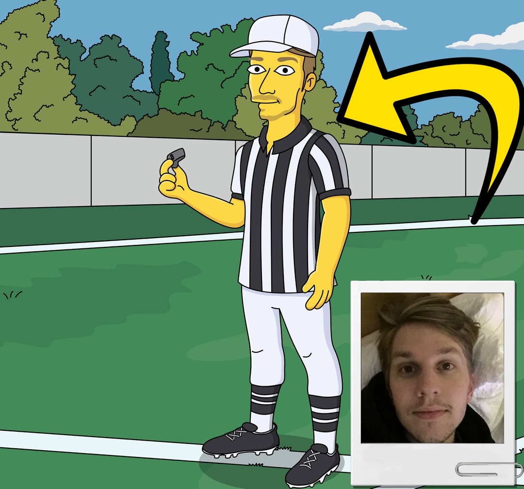 Referee Gift - Custom Portrait From Your Photo as Yellow Character - Etsy