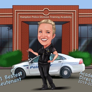 Police Retirement Gift Caricature From Photo / Police Officer ...