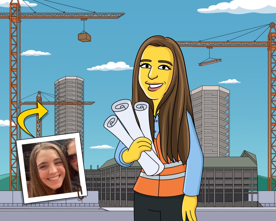 Engineering Student Gift - Custom Portrait as Cartoon Character ...