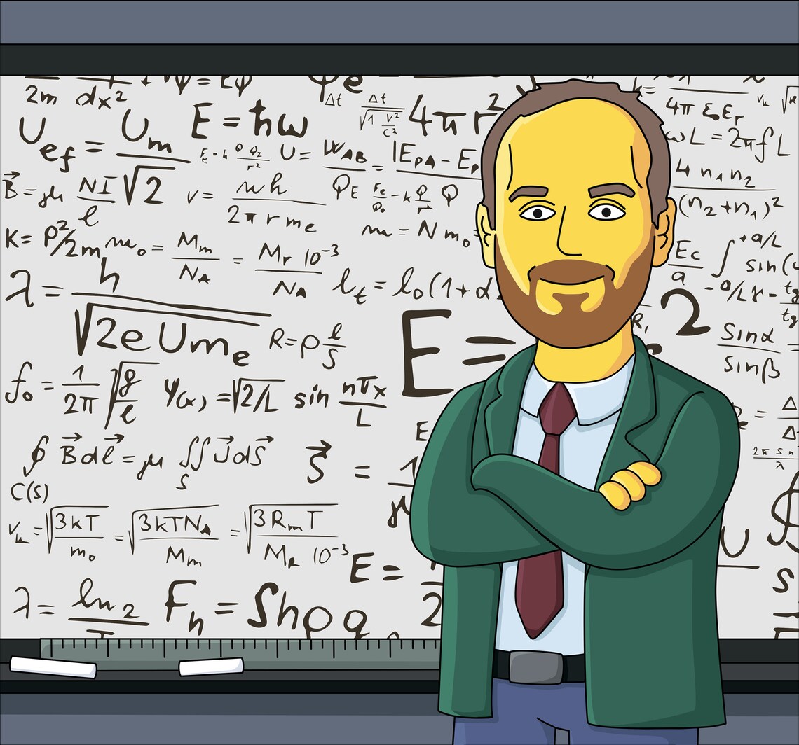 Math Teacher Gift - Custom Portrait as Cartoon Character ...