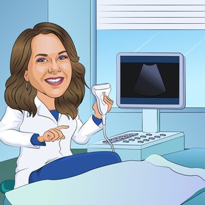 Sonographer Gift - Custom Caricature Portrait From Your Photo ...