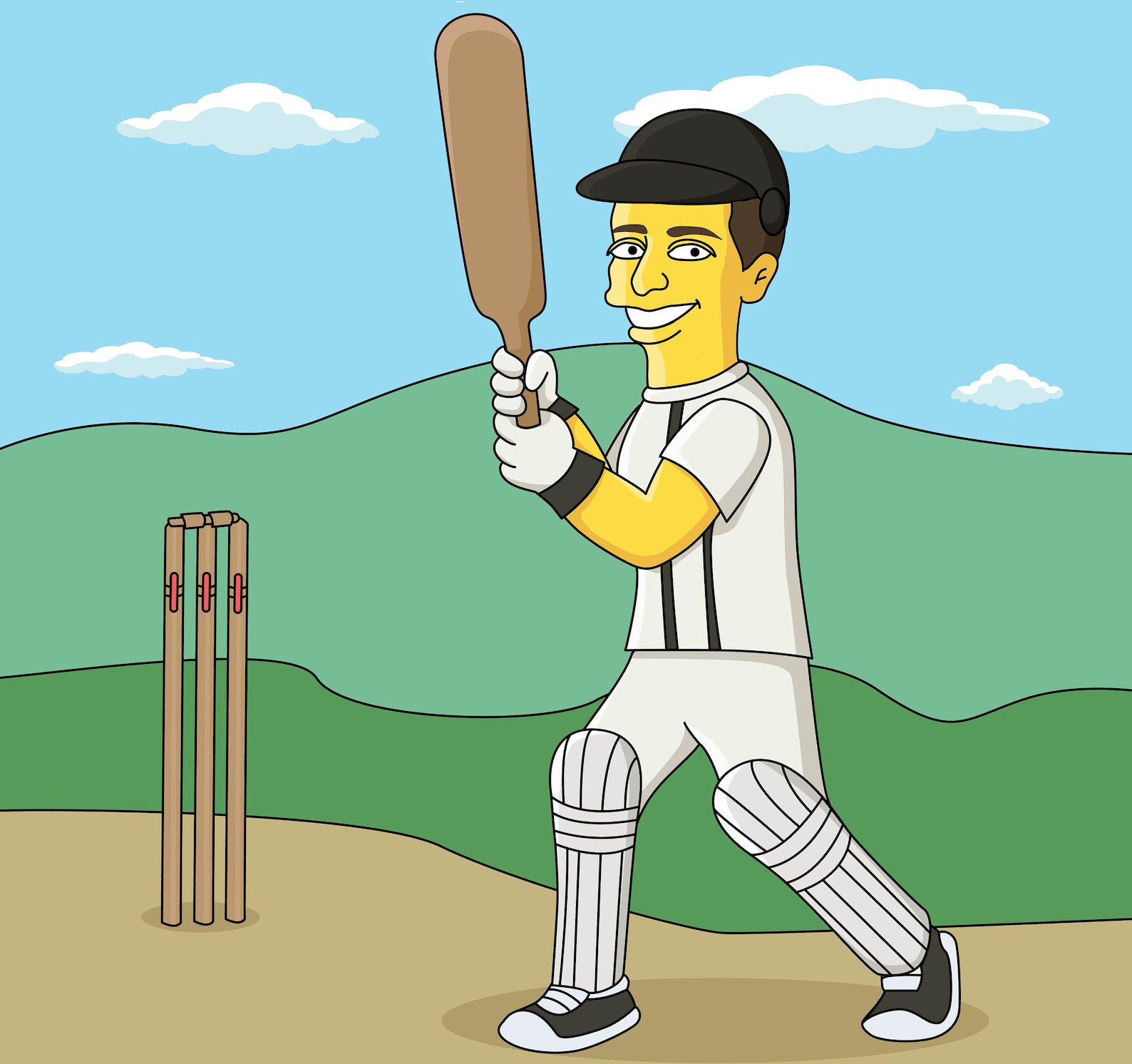 Cricketer Gift Cartoon Portrait From Photo / Cricket Gifts / - Etsy