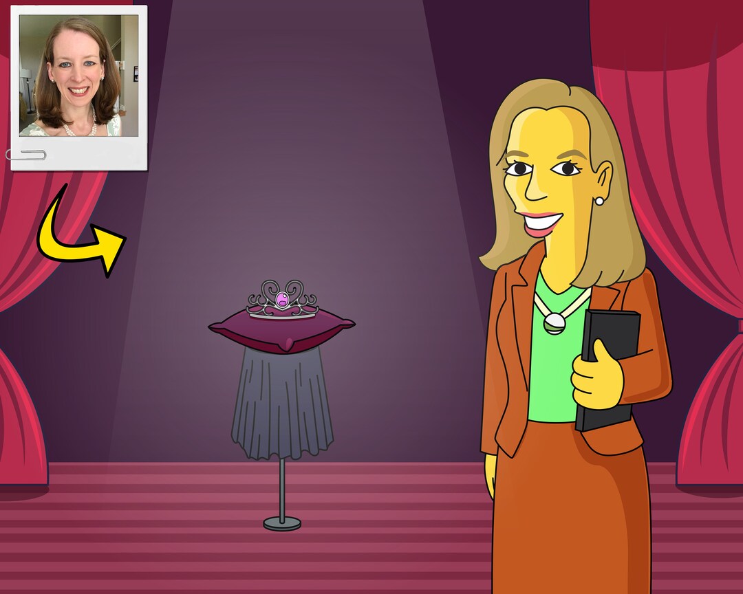 Pageant Director Gift - Custom Portrait From Photo as Yellow Character ...