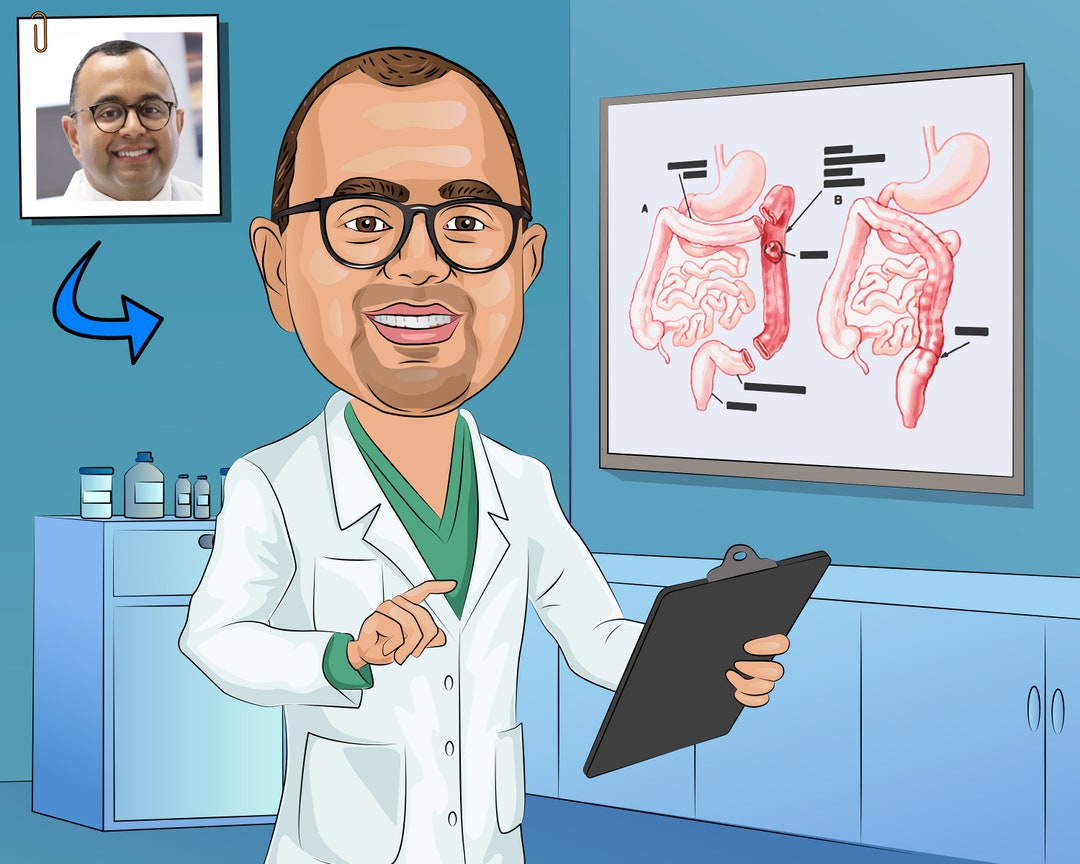 Proctologist Gift - Custom Caricature From Photo, Proctology Gift - Etsy