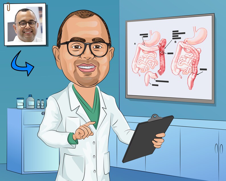 Proctologist Gift - Custom Caricature From Photo, Proctology Gift - Etsy