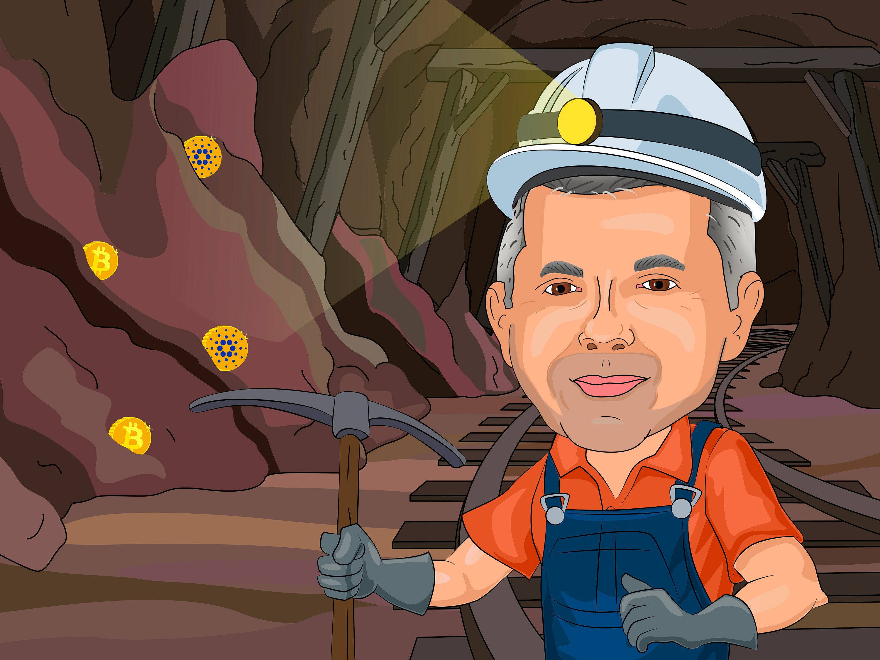Miner Gift - Custom Caricature From Photo, Coal Miner, Mining Art - Etsy