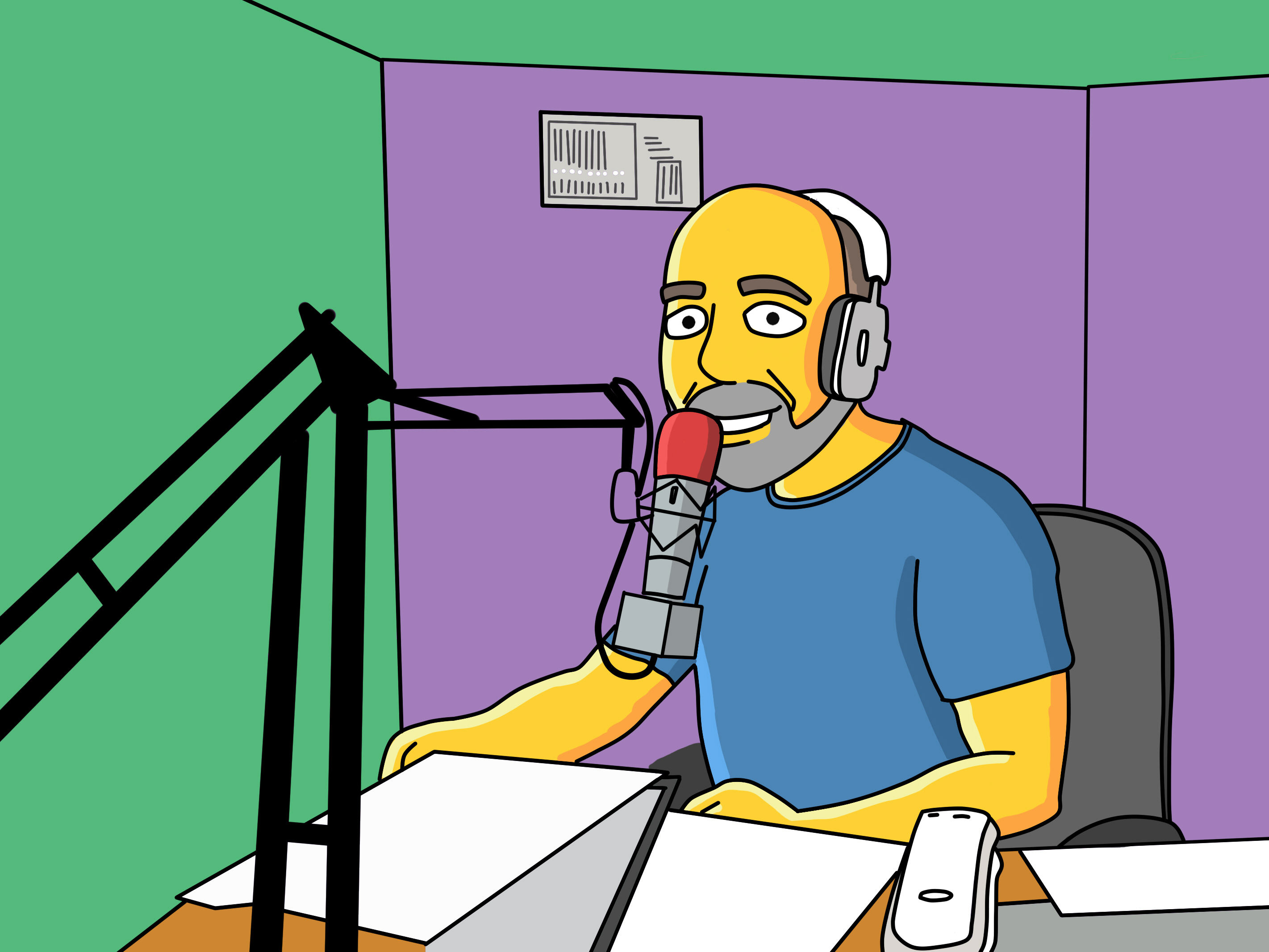 Radio Personality Gift - Custom Portrait as Yellow Cartoon Character ...