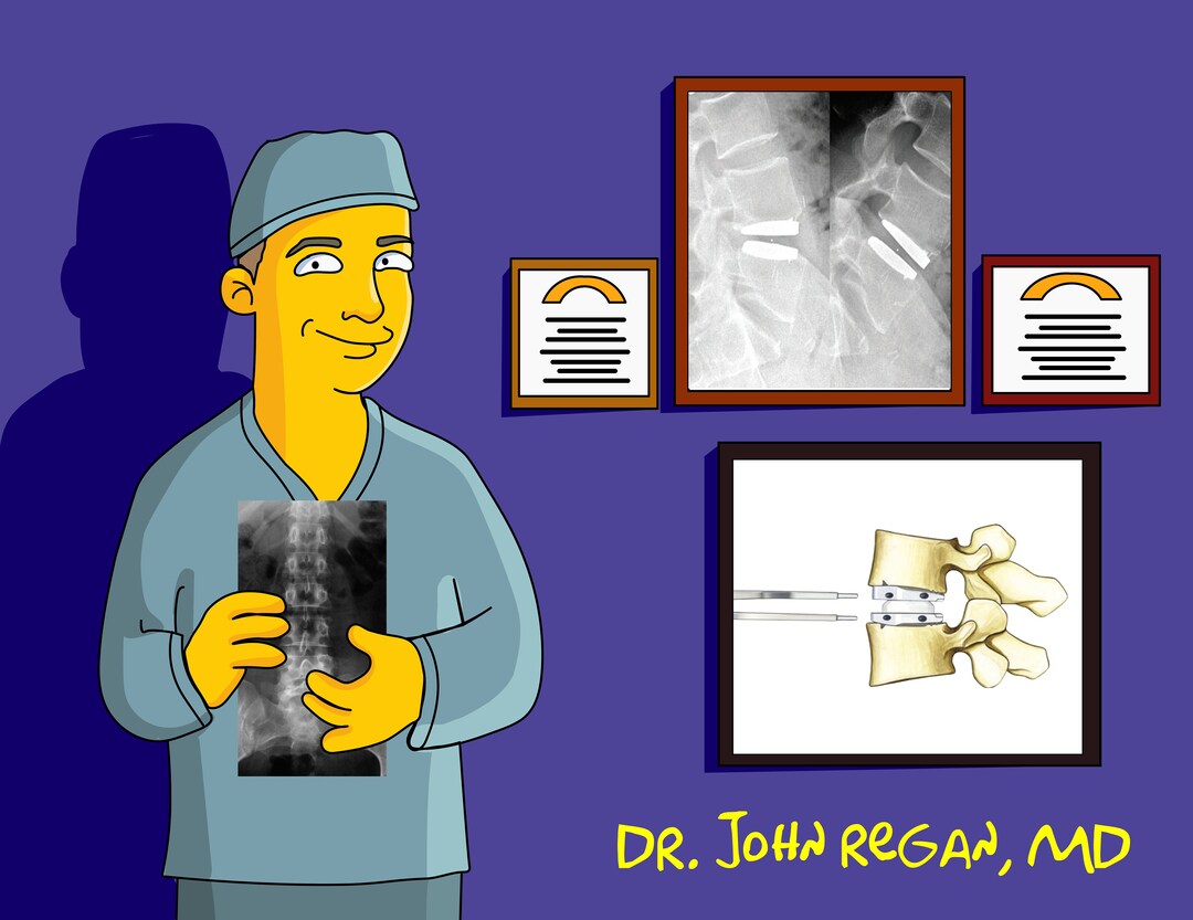 Spine Surgeon Gift Custom Portrait as Cartoon Character / Spine Surgery ...