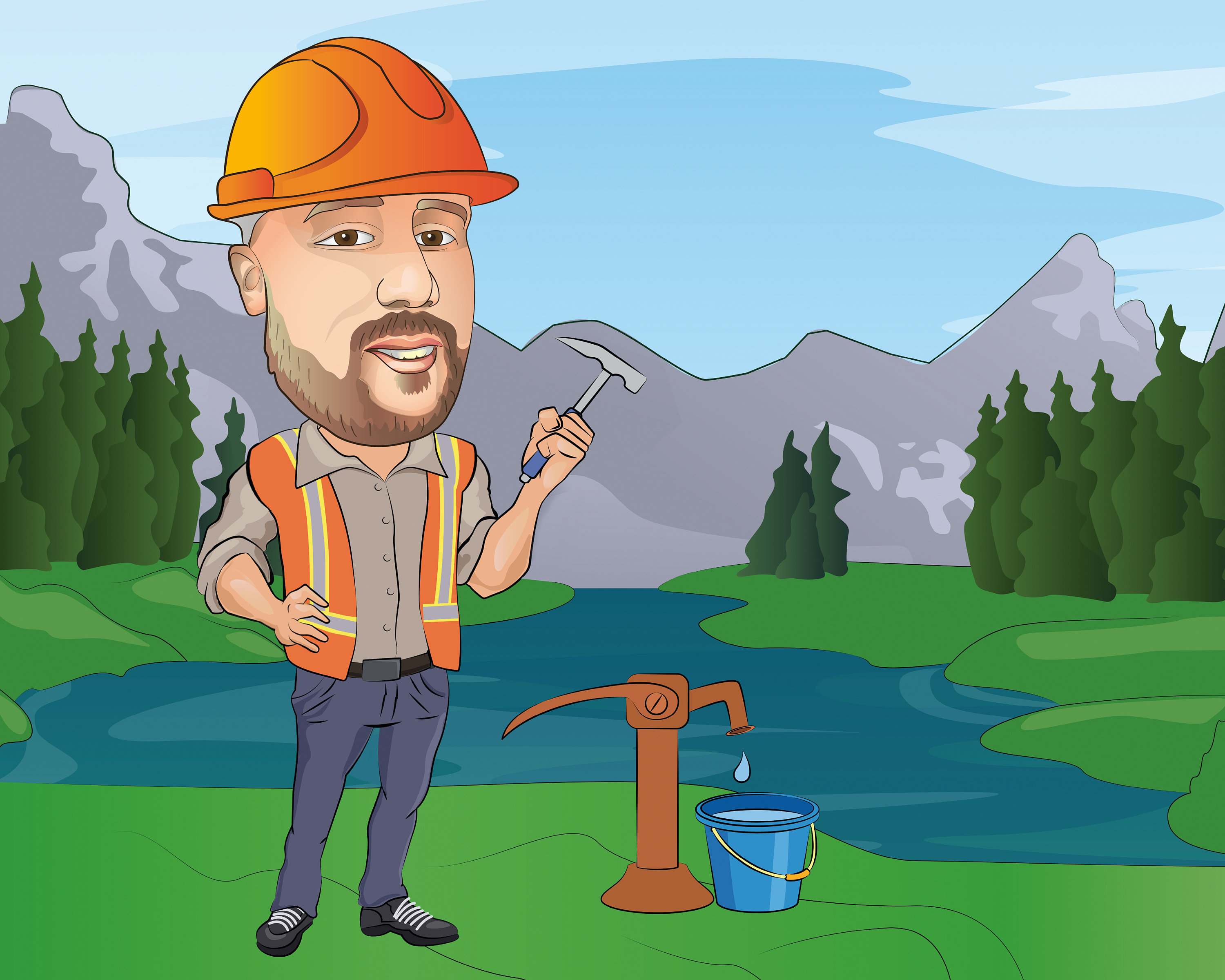 Hydrogeologist Gift Custom Caricature Portrait From Your - Etsy