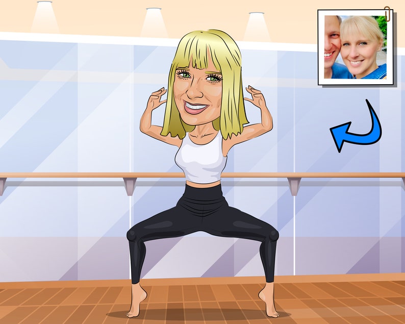Barre Gift Custom Caricature From Photo Ballet Barre - Etsy