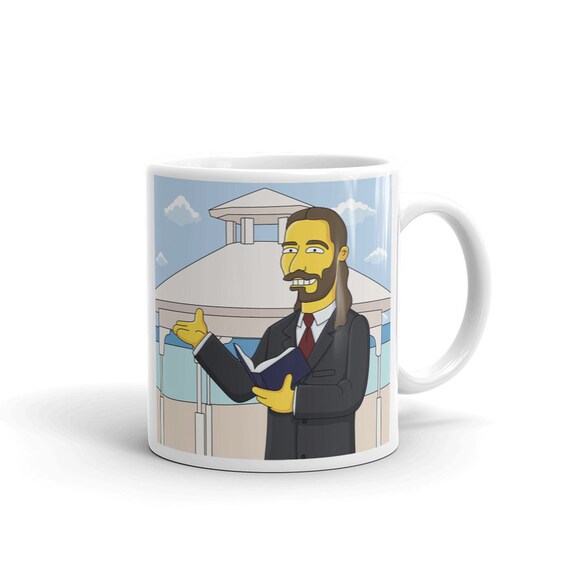 Wedding officiant gift mug yellow cartoon character custom | Etsy