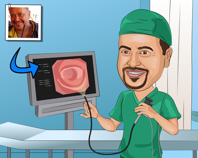 Endoscopy Nurse Gift Custom Caricature From Photo Endo - Etsy