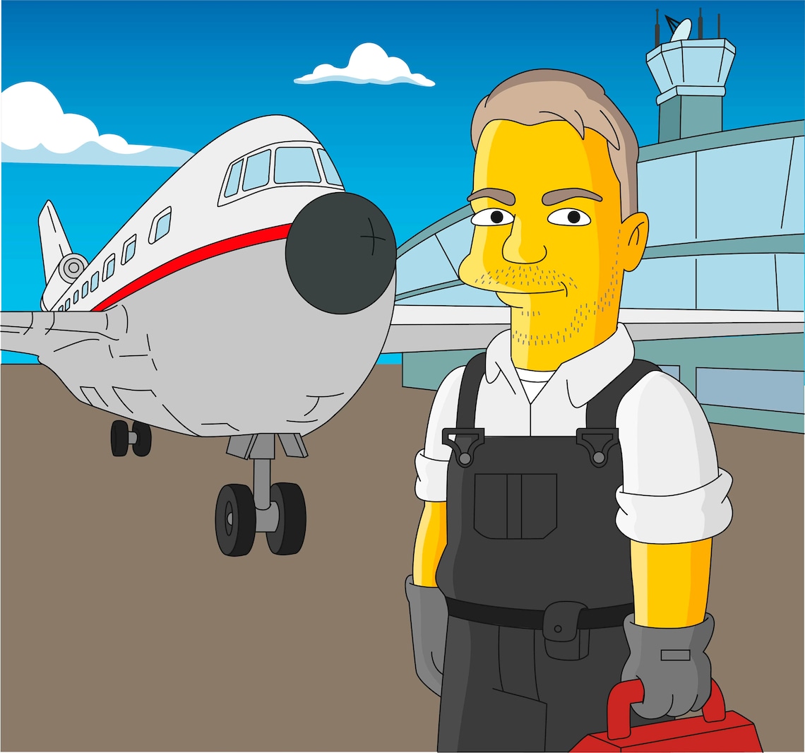 Aerospace Engineer Gift Custom Portrait as Yellow Cartoon - Etsy