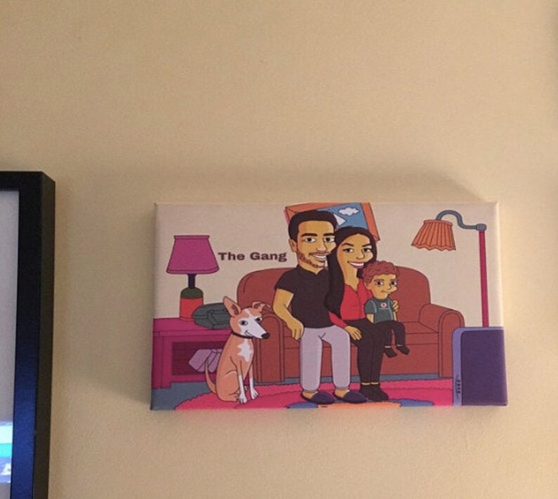 Custom Canvas Print delivery in US / Cartoon Portrait on - Etsy