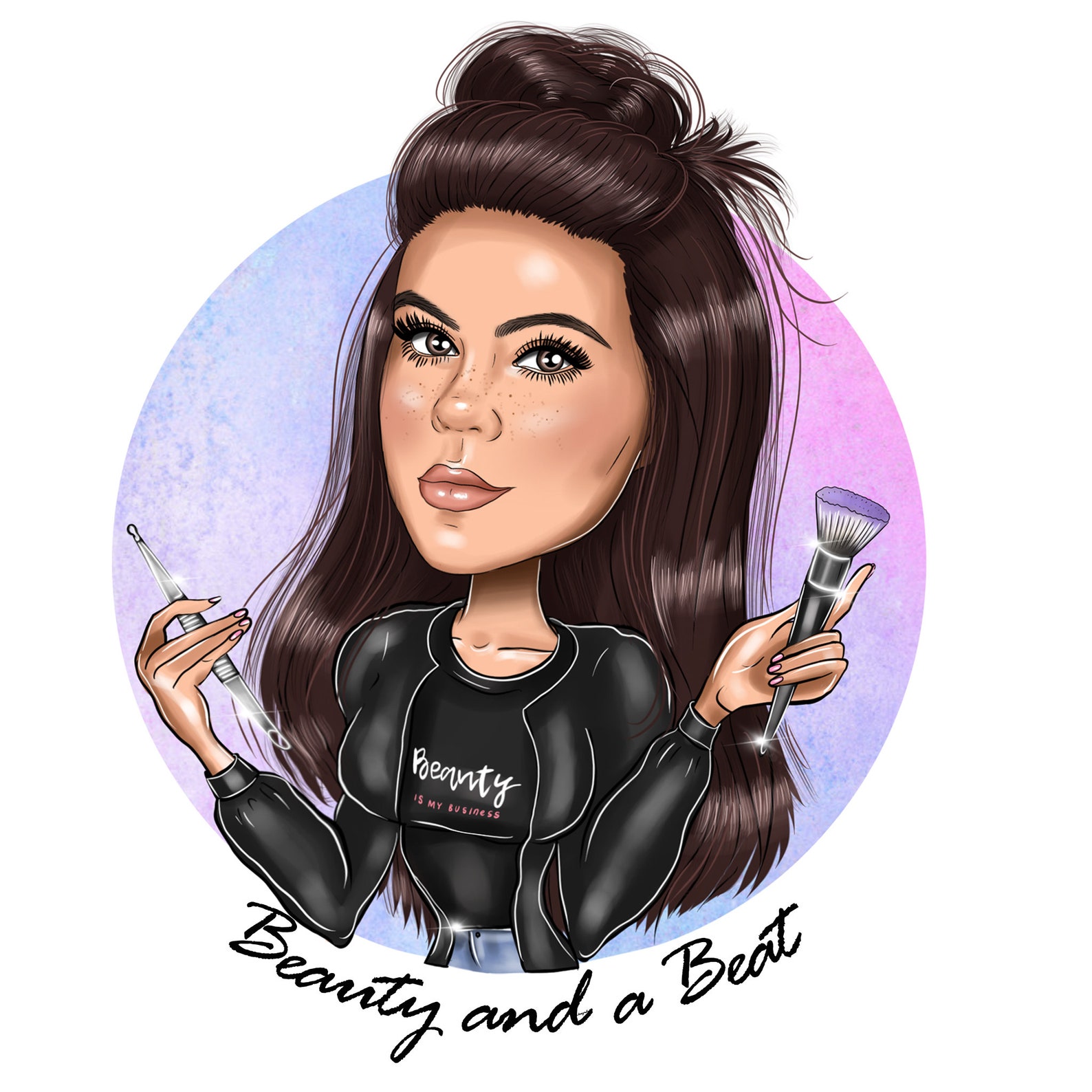 Makeup Artist Logo Design - Custom Cartoon Portrait for Your Business ...