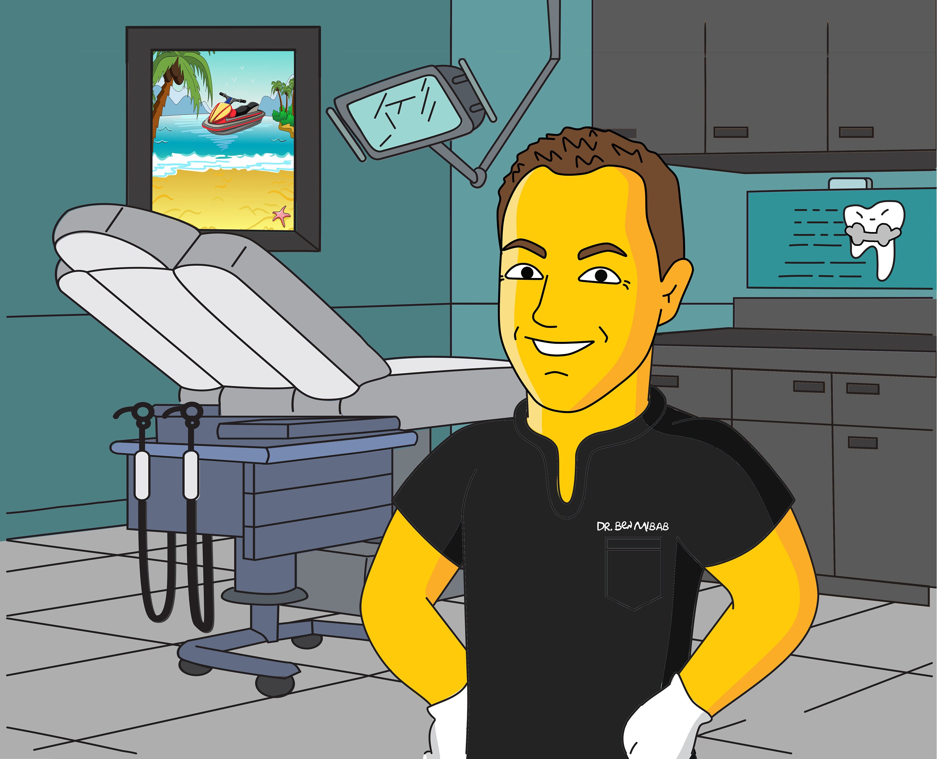 Orthodontist Gift - Custom Portrait as Cartoon Character / Orthodontist ...
