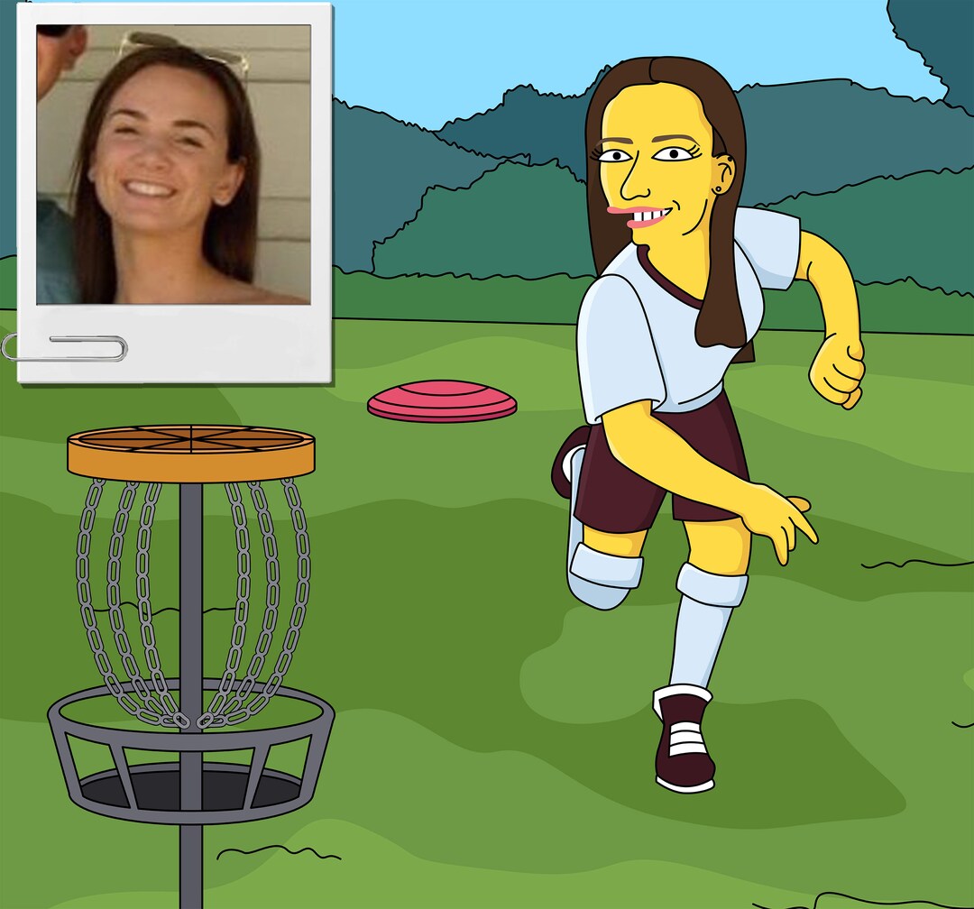 Disc Golf Player Gift Custom Portrait From Photo as Yellow - Etsy