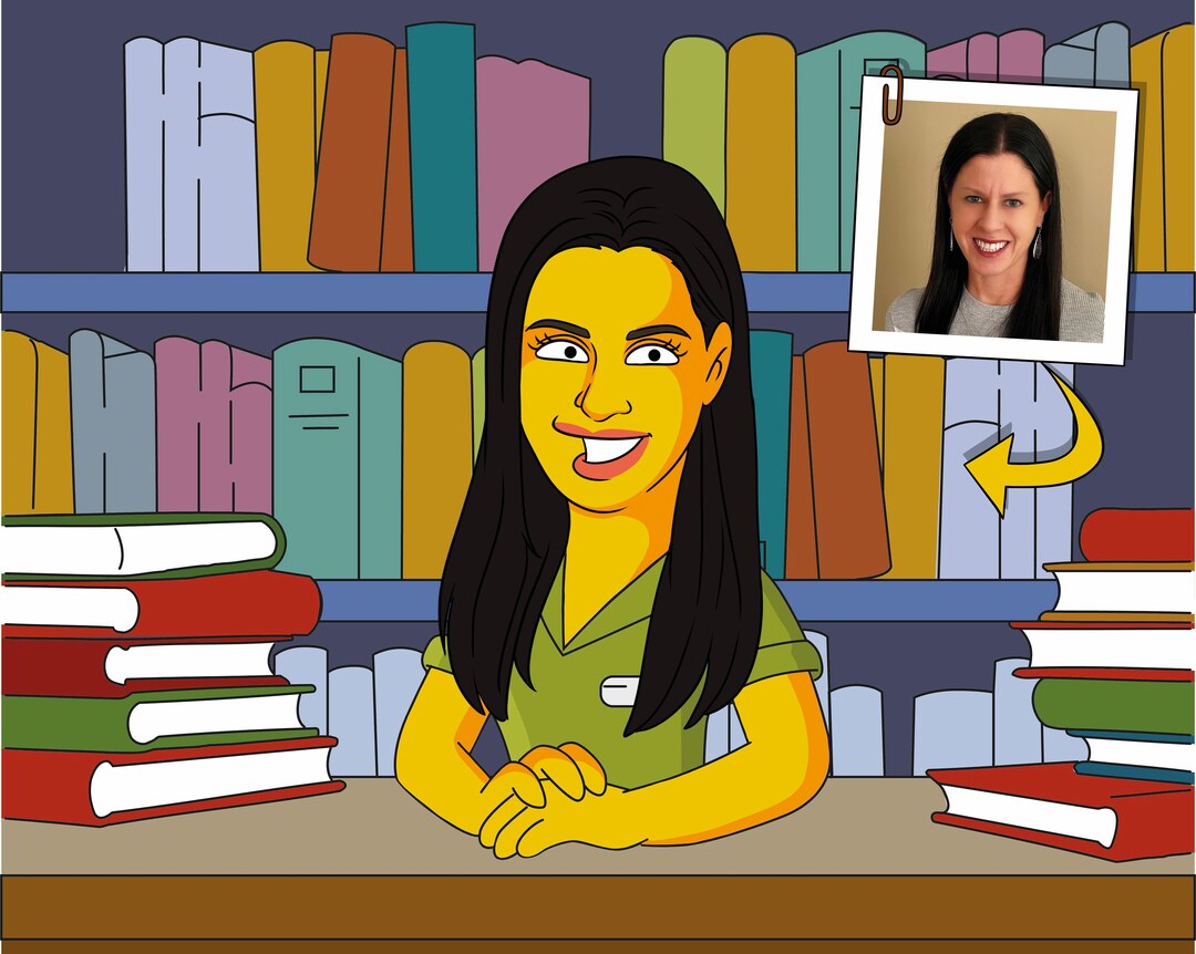 Archivist Gift - Custom Portrait as Yellow Cartoon Character - Etsy