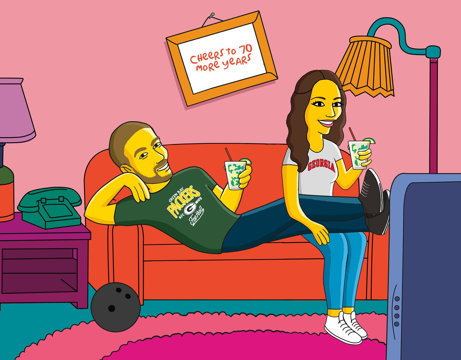 30th Birthday for Her - Cartoon Style Portrait / 30th Birthday Gift for ...