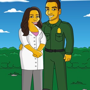 Cop and Nurse Gift - Custom Portrait as Cartoon Characters / Police and ...