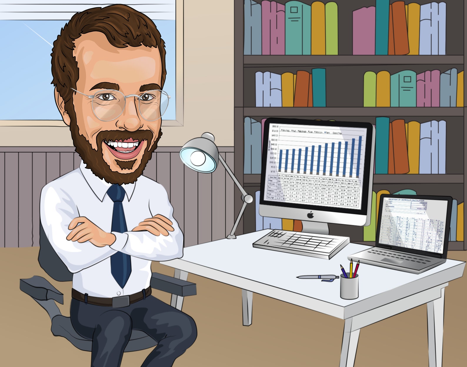 Actuary Gift - Custom Caricature Portrait From Your Photo - Etsy