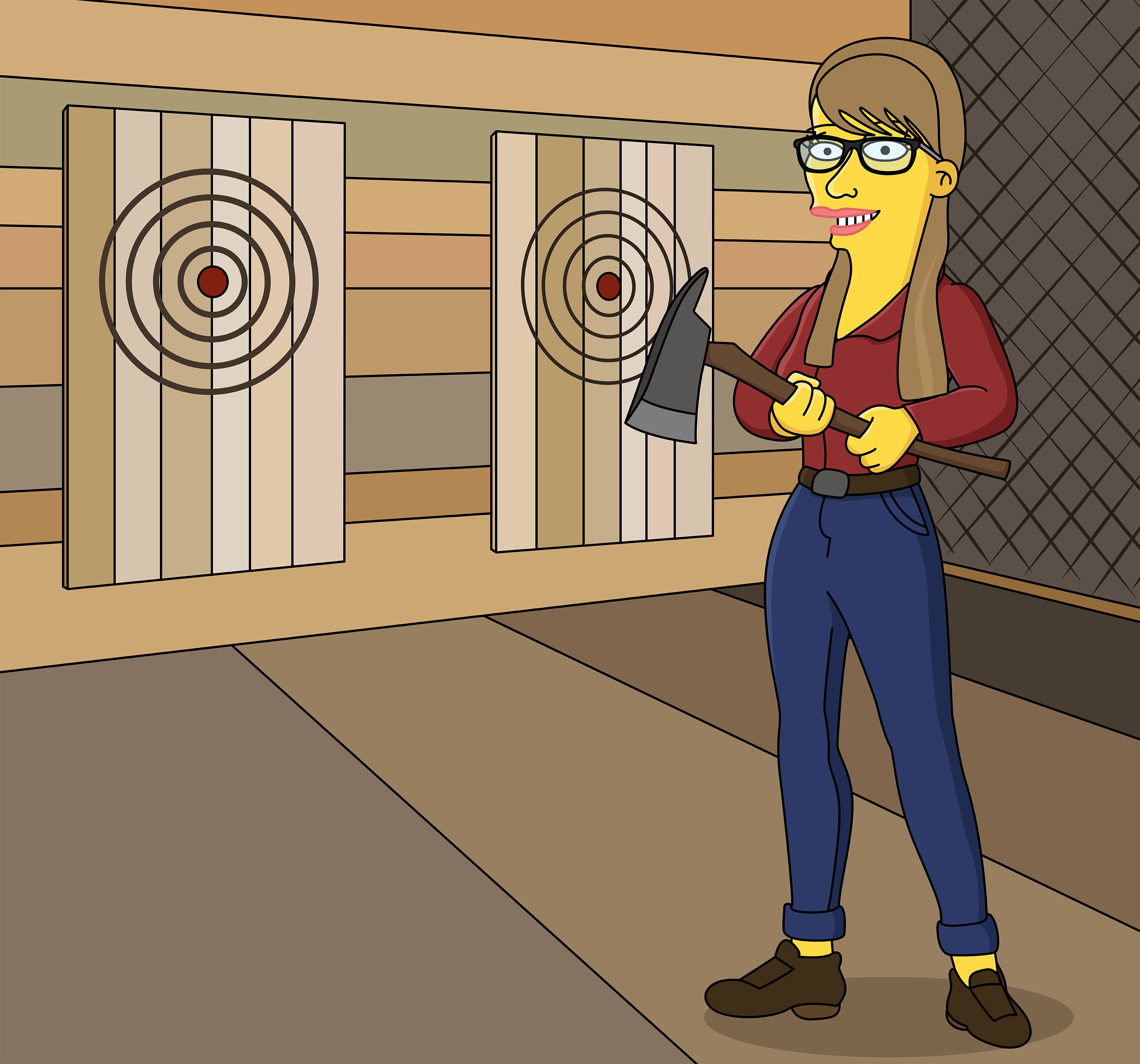 Axe Throwing Gift Custom Portrait From Photo as Yellow | Etsy