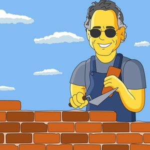 Brick Mason Gift - Custom Portrait From Your Photo as Yellow Character ...
