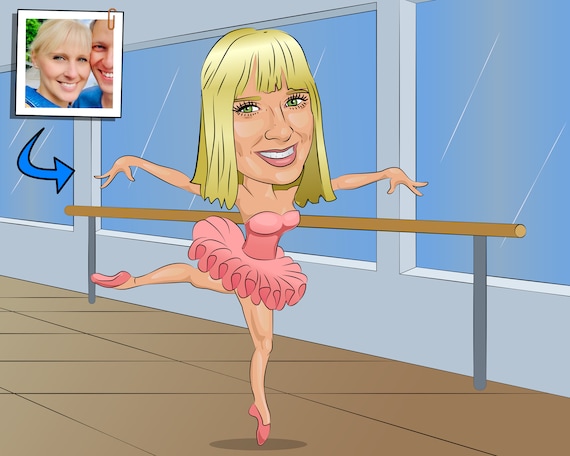 Ballet Dancer Gift Custom Caricature From Photo Ballerina | Etsy