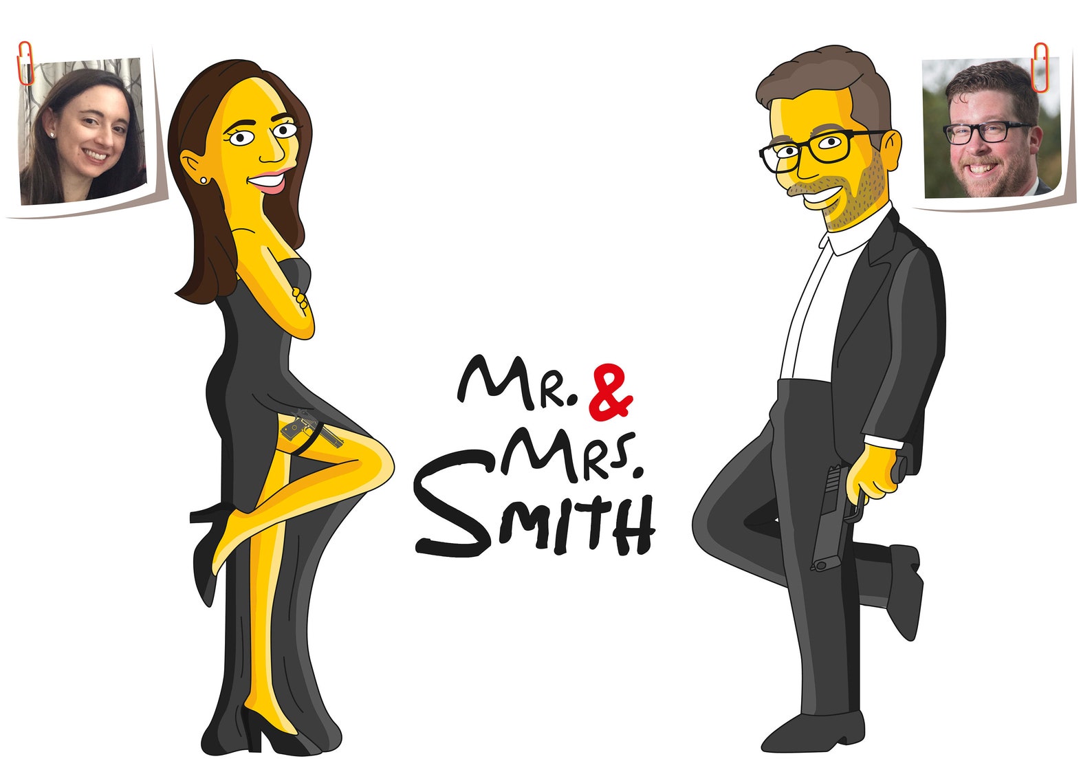 Mr and Mrs Gift - Custom Portrait as Cartoon Characters / Custom ...