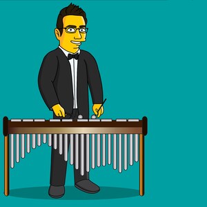 Marimba Player Gift - Portrait as Cartoon Character - Etsy