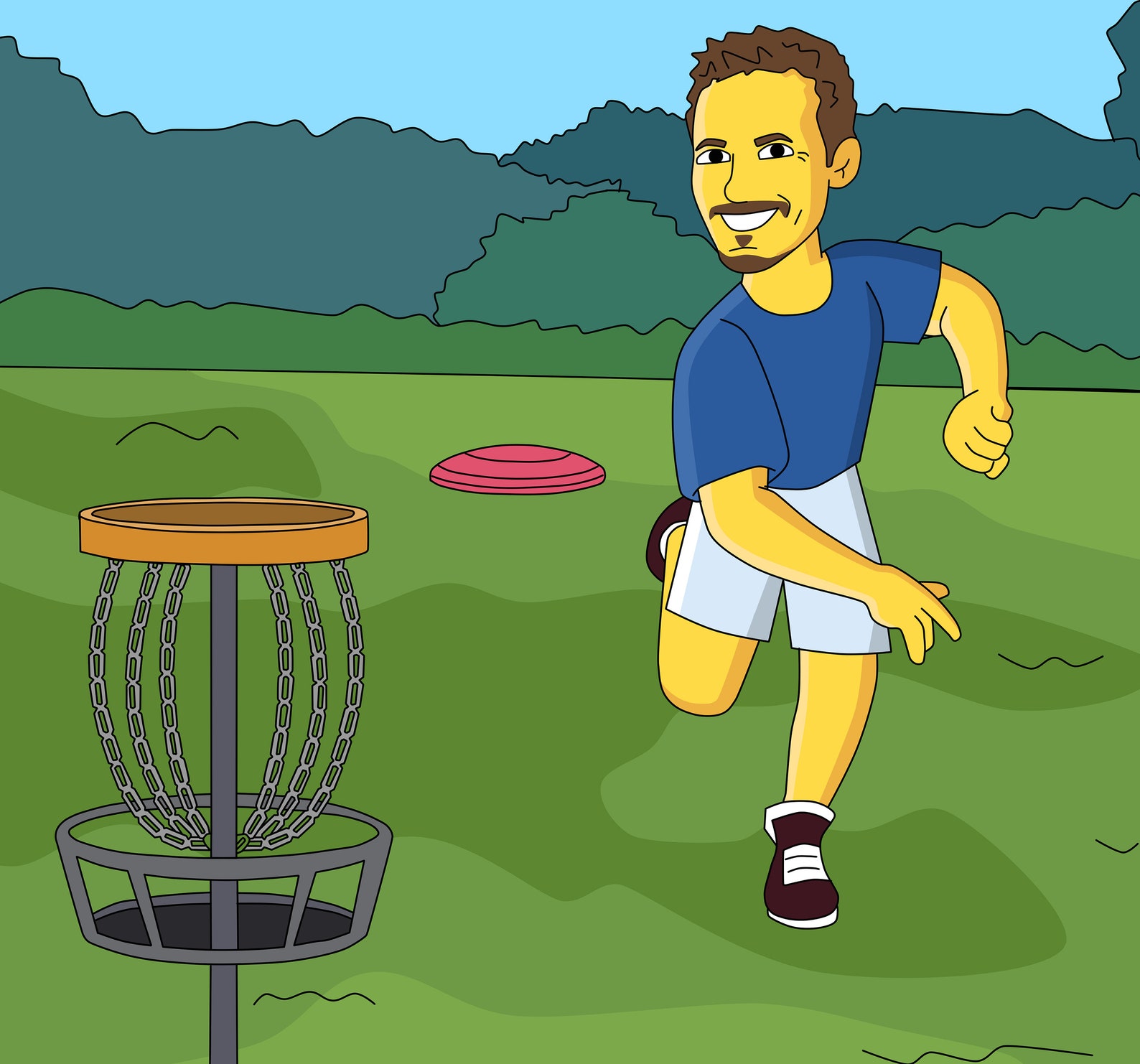Disc Golf Gift - Custom Portrait From Photo as Yellow Character ...
